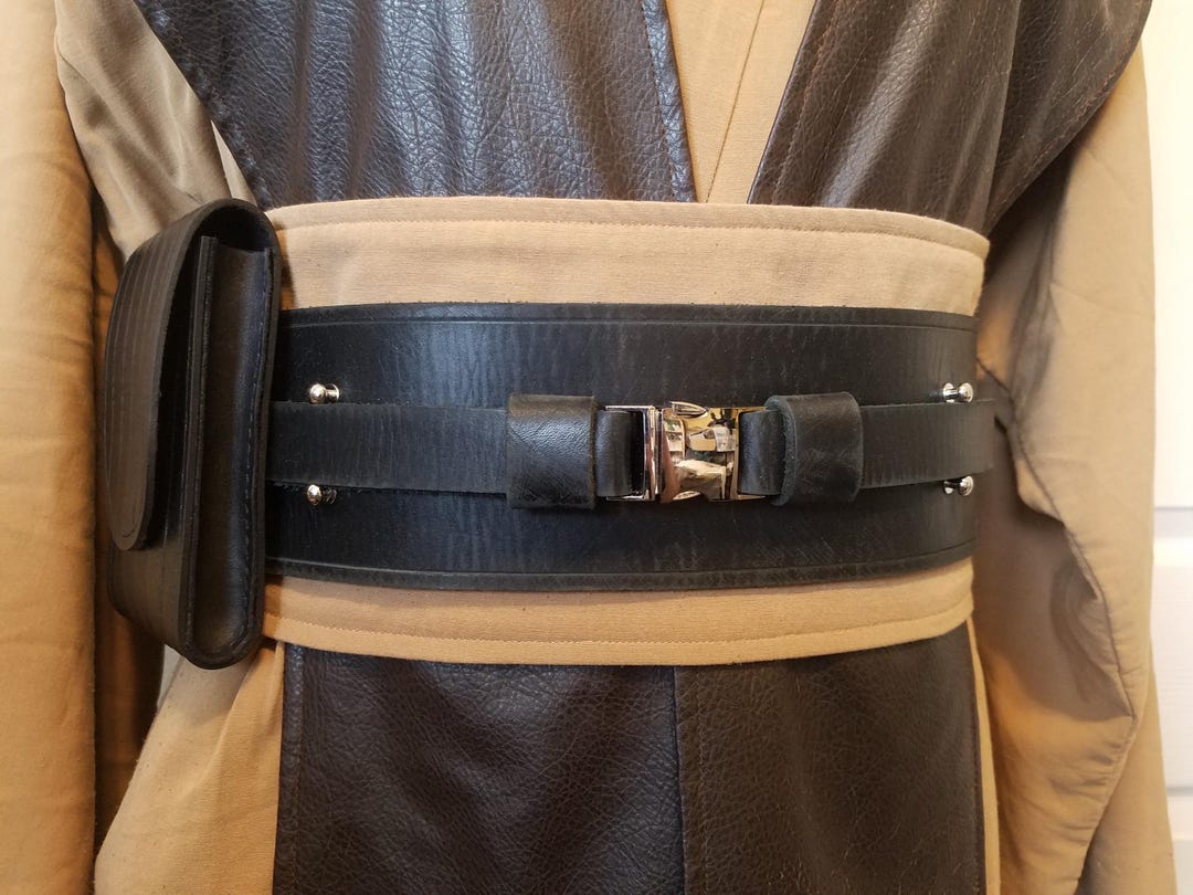 EXTRA-WIDE Jedi Belt - BLACK - High-quality Leather, Custom, Made-to ...