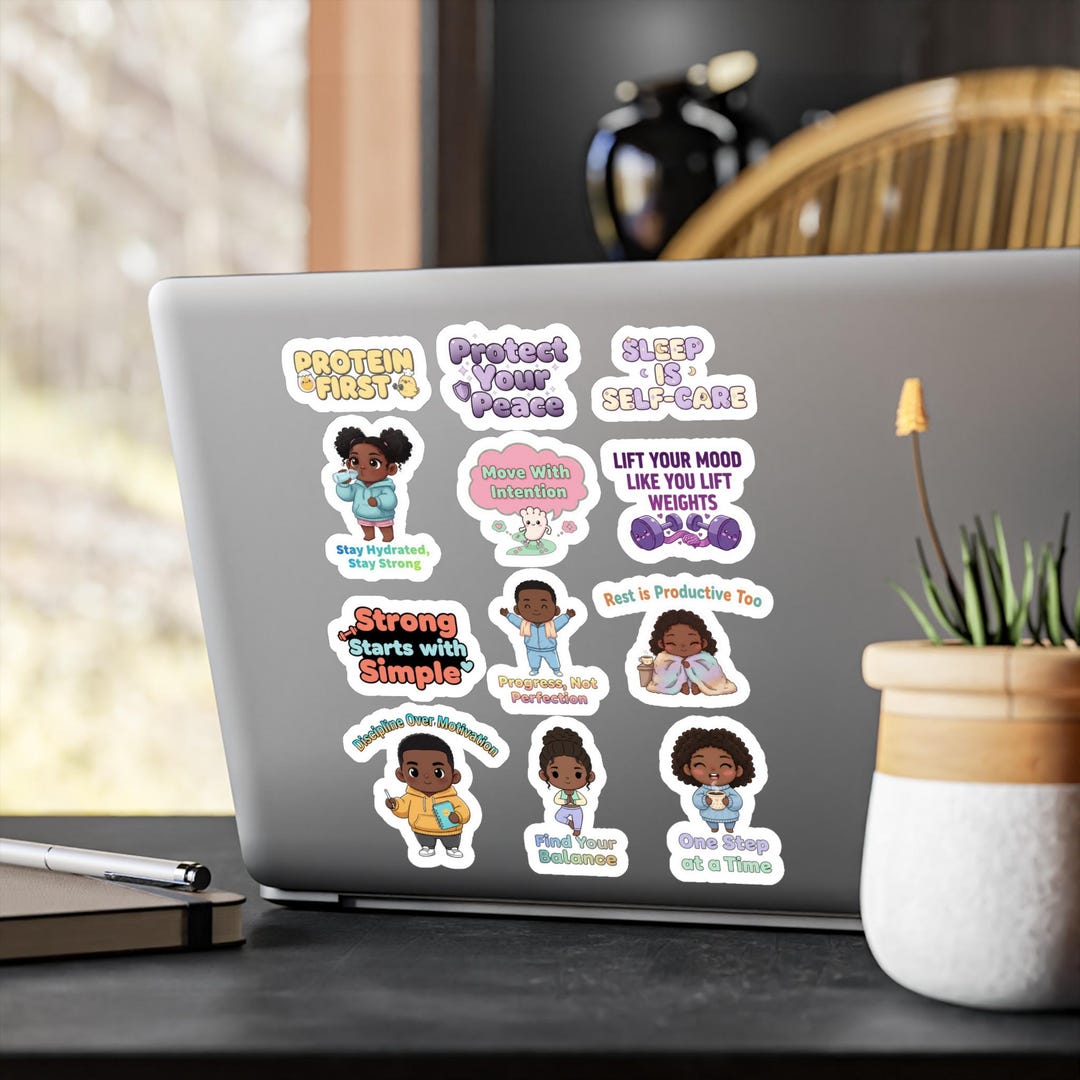 Self-care and Wellness Motivational Kiss-cut Vinyl Decals ...