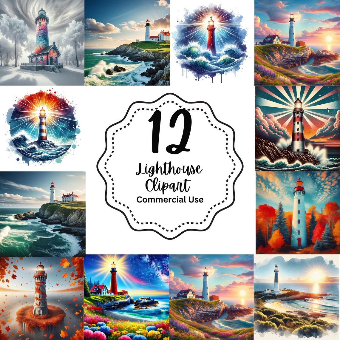 Lighthouse Digital PNG Clipart Collection Seaside Storms Cliffs Seasons ...