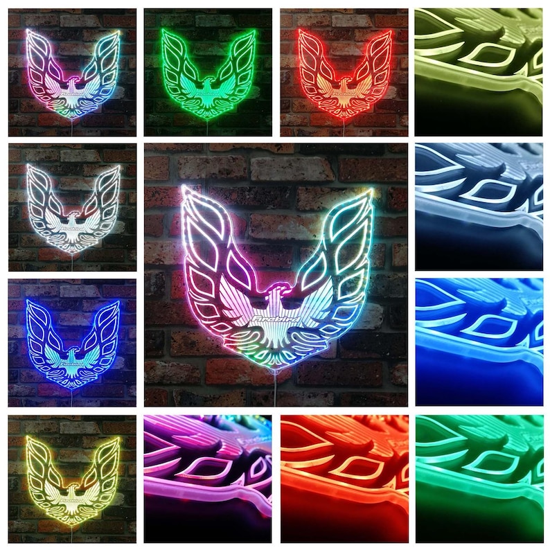 Firebird Pontiac Garage Wall Night Light Decor, Man Cave, Gift, Bar ...