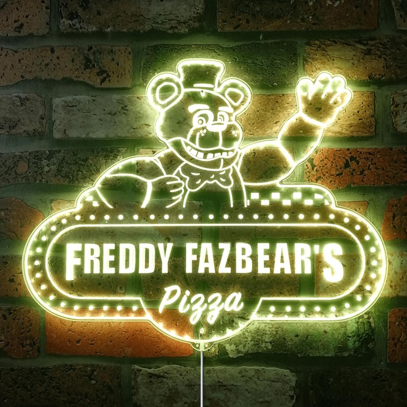 Freddy Fazbear's Pizza LED Sign Wall Light Decor, Five Nights at Freddy ...