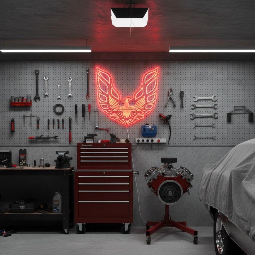 Firebird Pontiac Garage Wall Night Light Decor, Man Cave, Gift, Bar ...