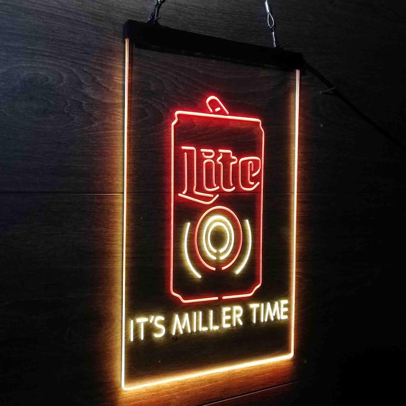 Miller Lite It's Miller Time LED Sign Wall Light Decor,home Bar Neon ...