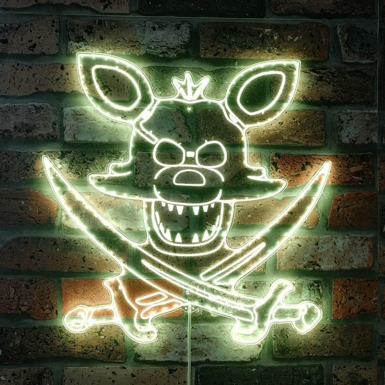 Freddy Fazbear's Foxy LED Sign Wall Light Decor, Five Nights at Freddy ...