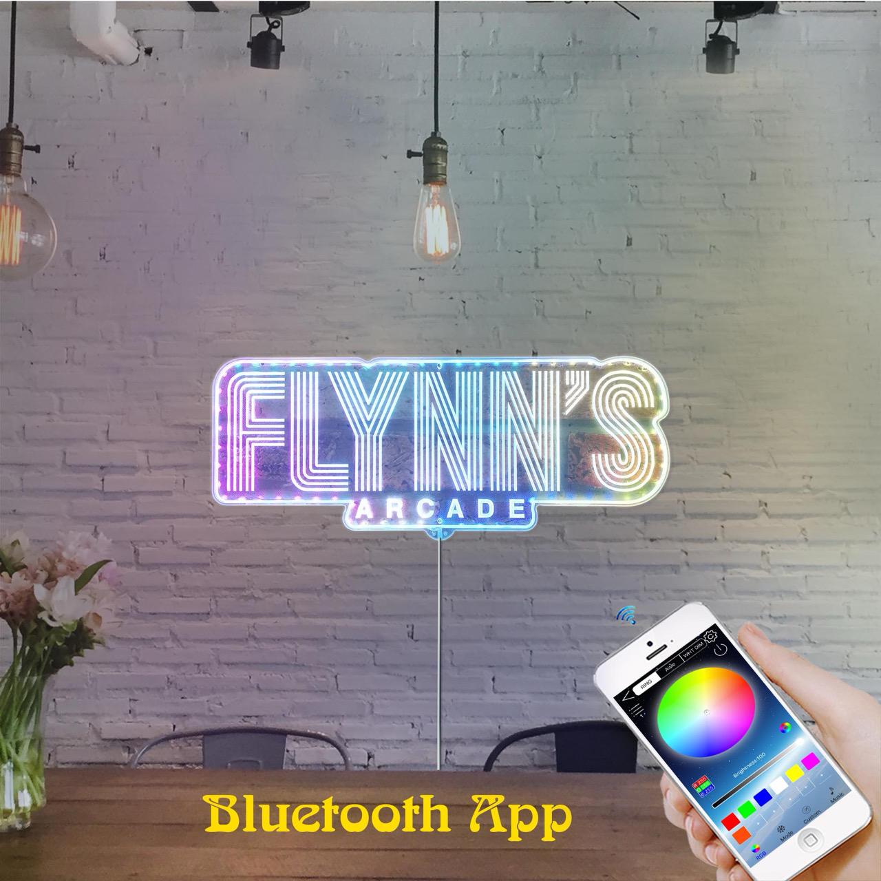 Flynn's Arcade Retro LED Sign Wall Light Decor, Game Room Neon Like ...