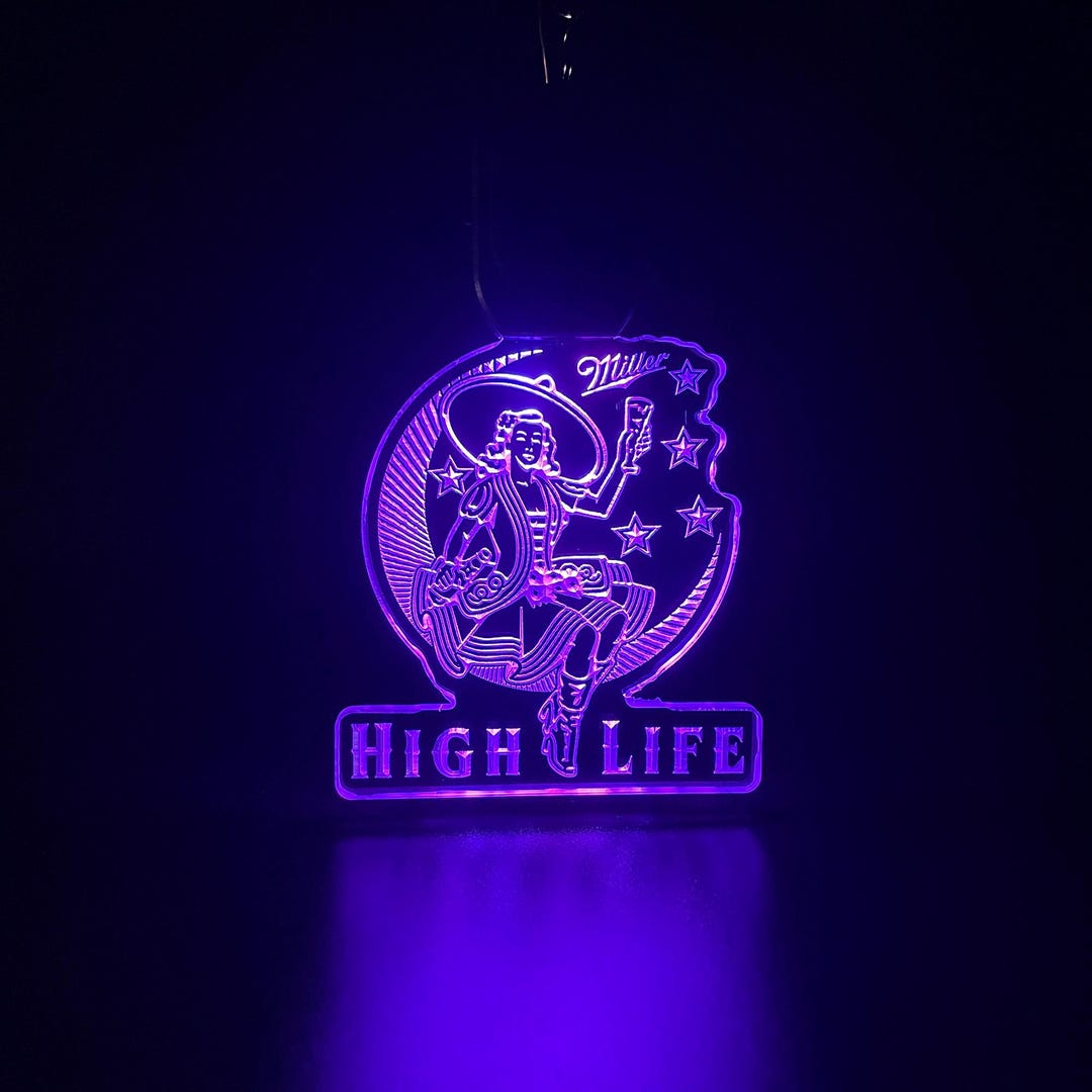 Miller High Life Lady Night Light LED Glow Keychain – Acrylic LED Charm ...