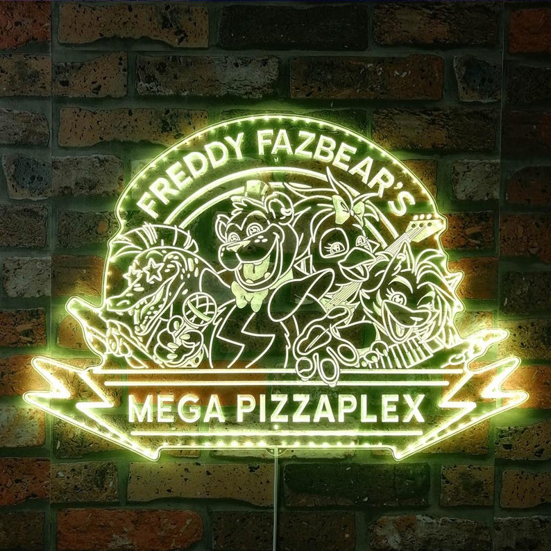 Five Nights at Freddy's Mega Pizzaplex LED Sign Wall Light Decor, Five ...