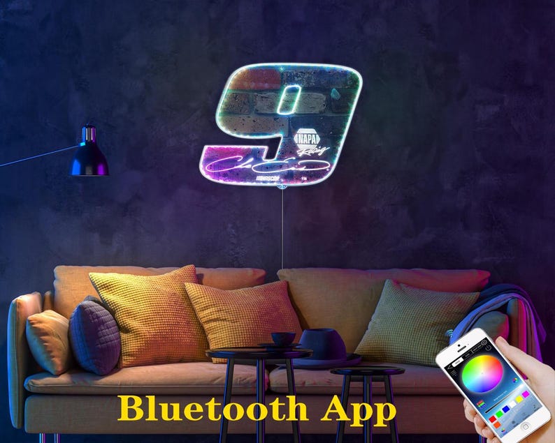 Chase Elliott #9 Large Number Game Room Wall Night Light Decor, Night ...