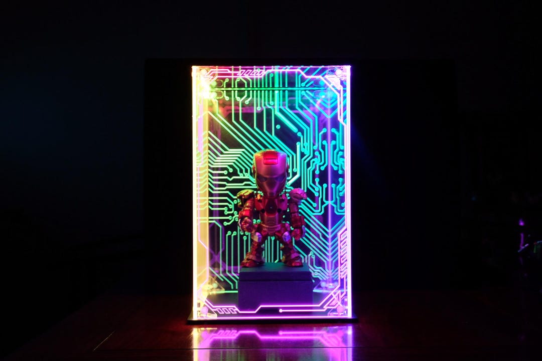Custom Logo Background Figure LED Display Case, Action Figure Display ...