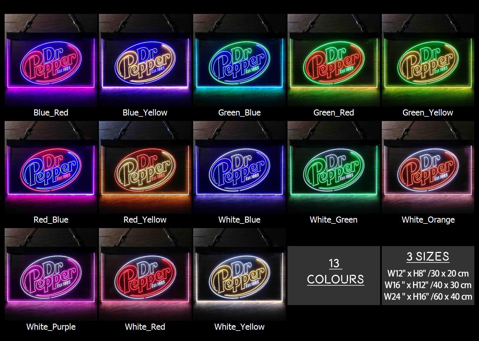 Dr Pepper Est 1885 LED Sign Wall Light Decor,home Bar Neon Like Light ...