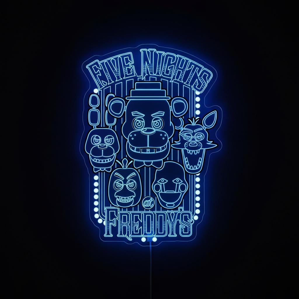Freddy Fazbear's Pizza LED Sign Wall Light Decor, Five Nights at Freddy ...