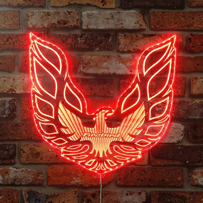 Firebird Pontiac Garage Wall Night Light Decor, Man Cave, Gift, Bar ...