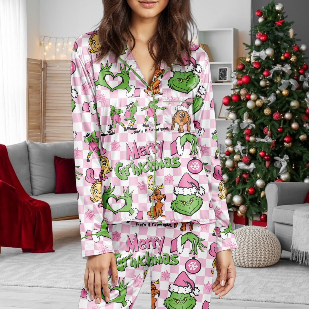 Pink Merry Grinchmas Pajamas Set, the Grinch Christmas Pjs, Holiday ...