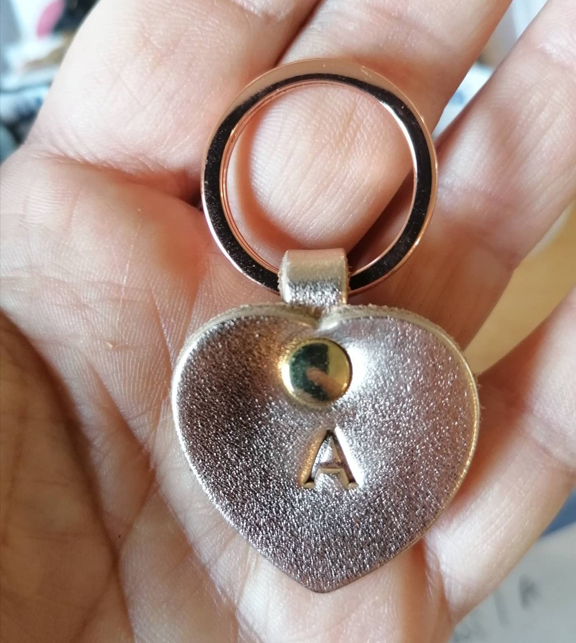 Custom Leather Heart Keychain Custom Leather Keychain - Etsy