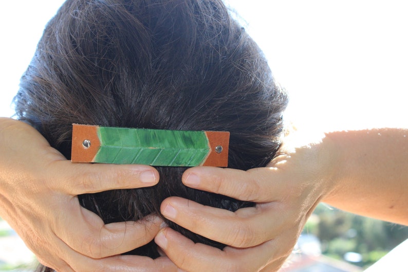 Aztec Hair Barette Hair Accessories Leather Aztec Rustic - Etsy