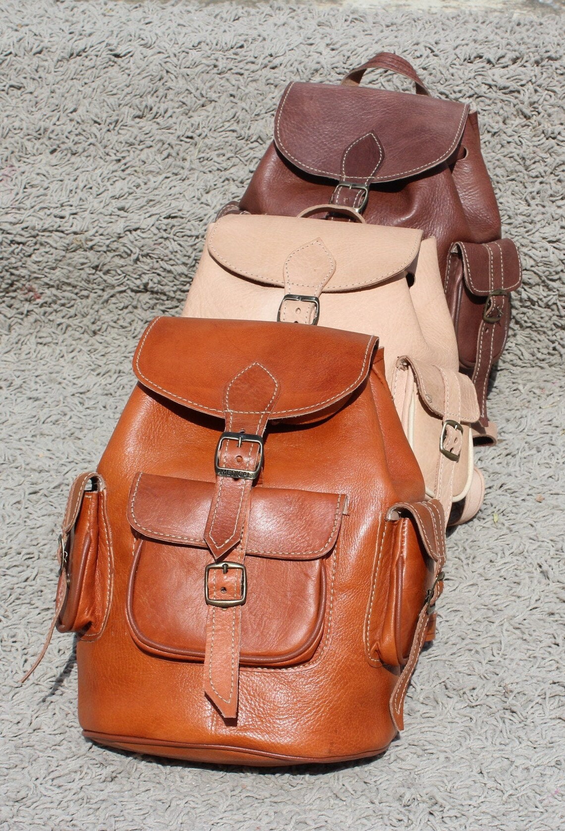 Brown Leather Small Backpack Leather Laptop Backpackbig Bag | Etsy