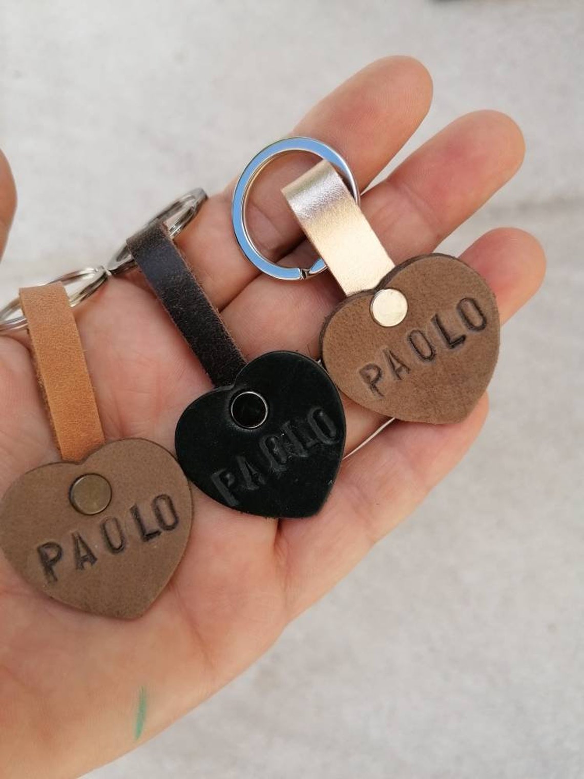 Custom Leather heart keychain custom leather keychain | Etsy