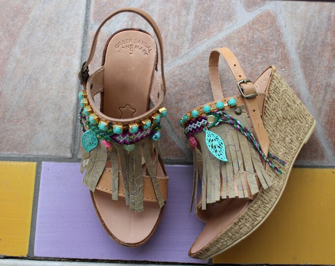 Boho Sandals/ Bohemian Platforms/ Platform Sandals Wedges Size - Etsy