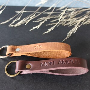 Embossed Leather Keychain Leather Key Fogname - Etsy