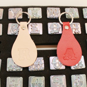 Embossed Leather Keychain Leather Key Fog Name - Etsy