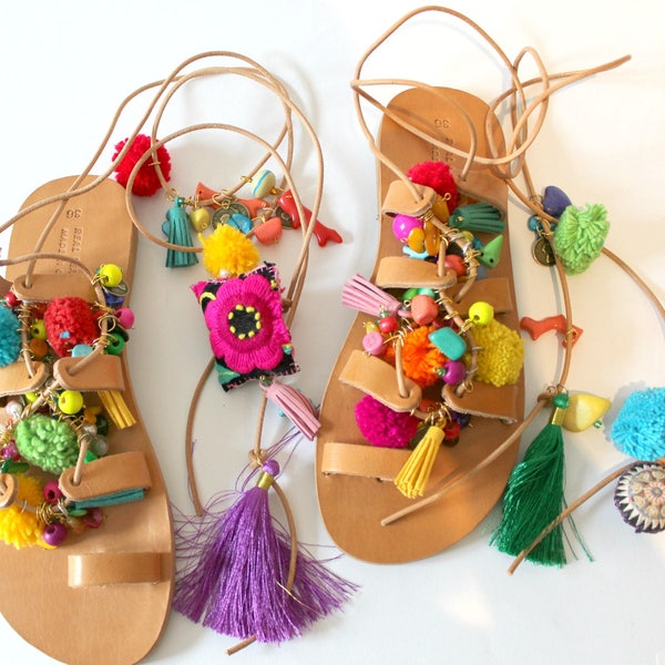 Decorated Sandals - Etsy