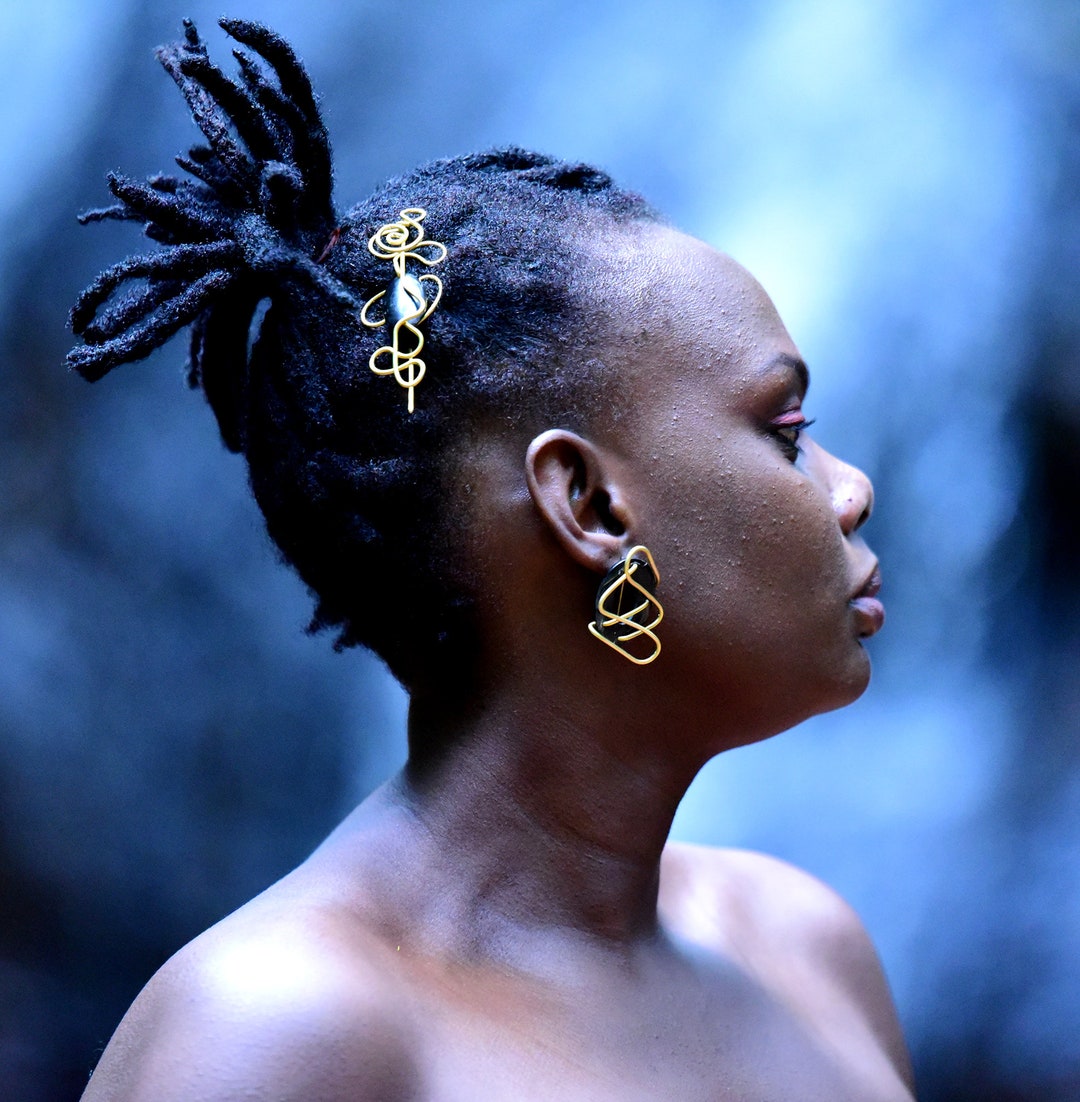 Black Afrocentric Brass Hairpin,african Locs Brass Hairpin,black ...