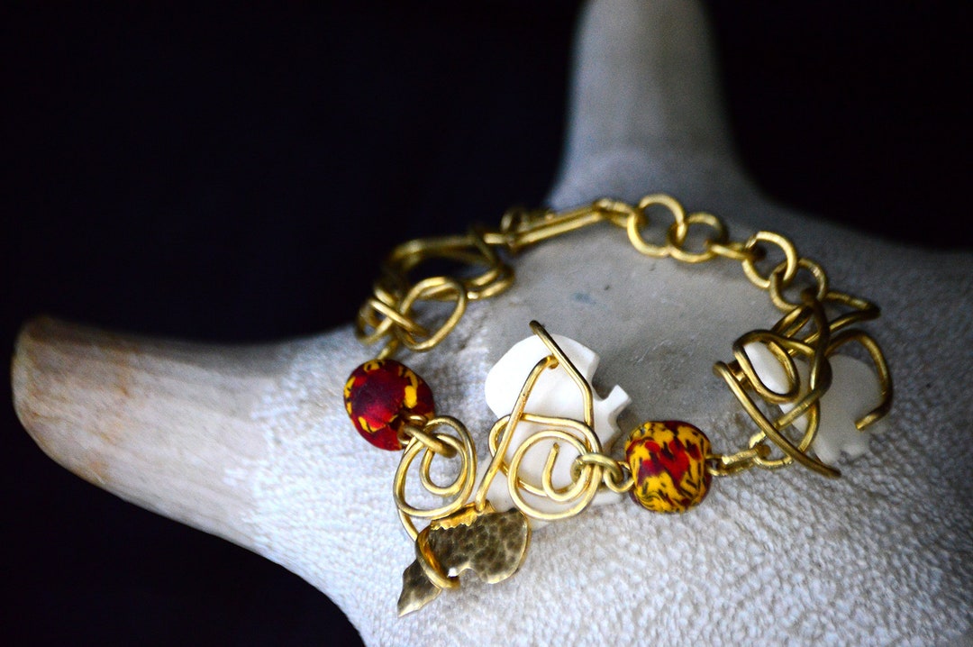 African Map Brass Bracelet,african Map Charm Bracelet,african Map Wire ...