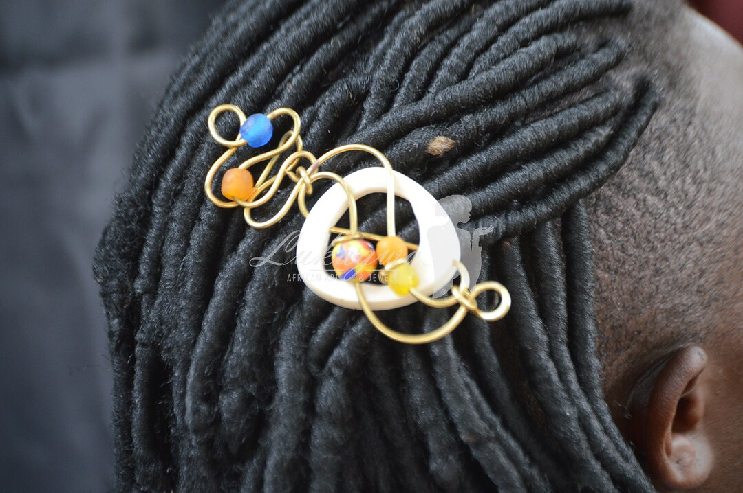 Multicolored Brass Hair Pin,afrocentric Handmade Brass Hair Accessory ...