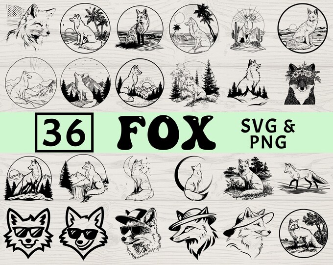 Cute Fox SVG Bundle, Woodland Animal Silhouette, Little Fox Cut File ...