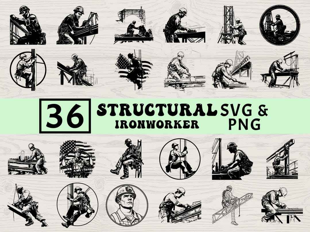 Ironworker Silhouette Vector Bundle (SVG, PNG) - Etsy UK