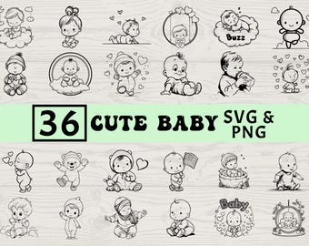 Crawling Baby SVG, Baby Silhouette Cut File, Baby Clipart for Cricut ...