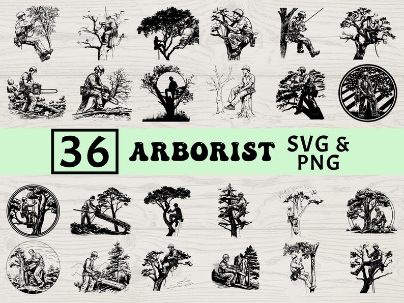 Arborist Silhouette SVG Bundle, Tree Worker Clipart (png, Dxf, Eps) - Etsy