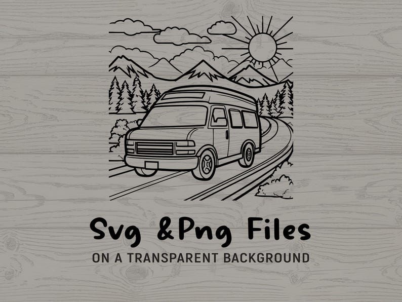 Camper Van SVG Bundle: Road Trip Clipart, Van Decals (digital Download ...