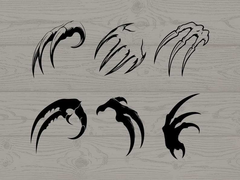 Claw SVG PNG Bundle, Gothic Monster Scratch Clipart - Etsy