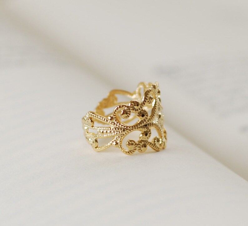 Victorian Style Gold Filigree Ring. High Quality Gold Plated - Etsy