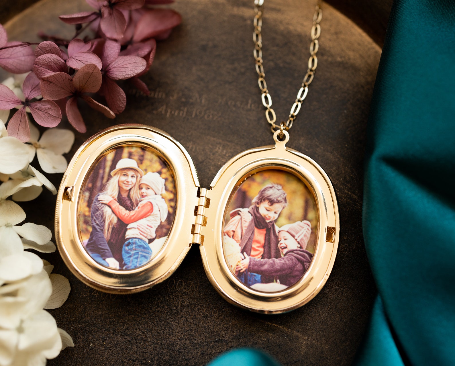 Lily of the Valley Locket Necklace, May Birth Flower Necklace, Large ...