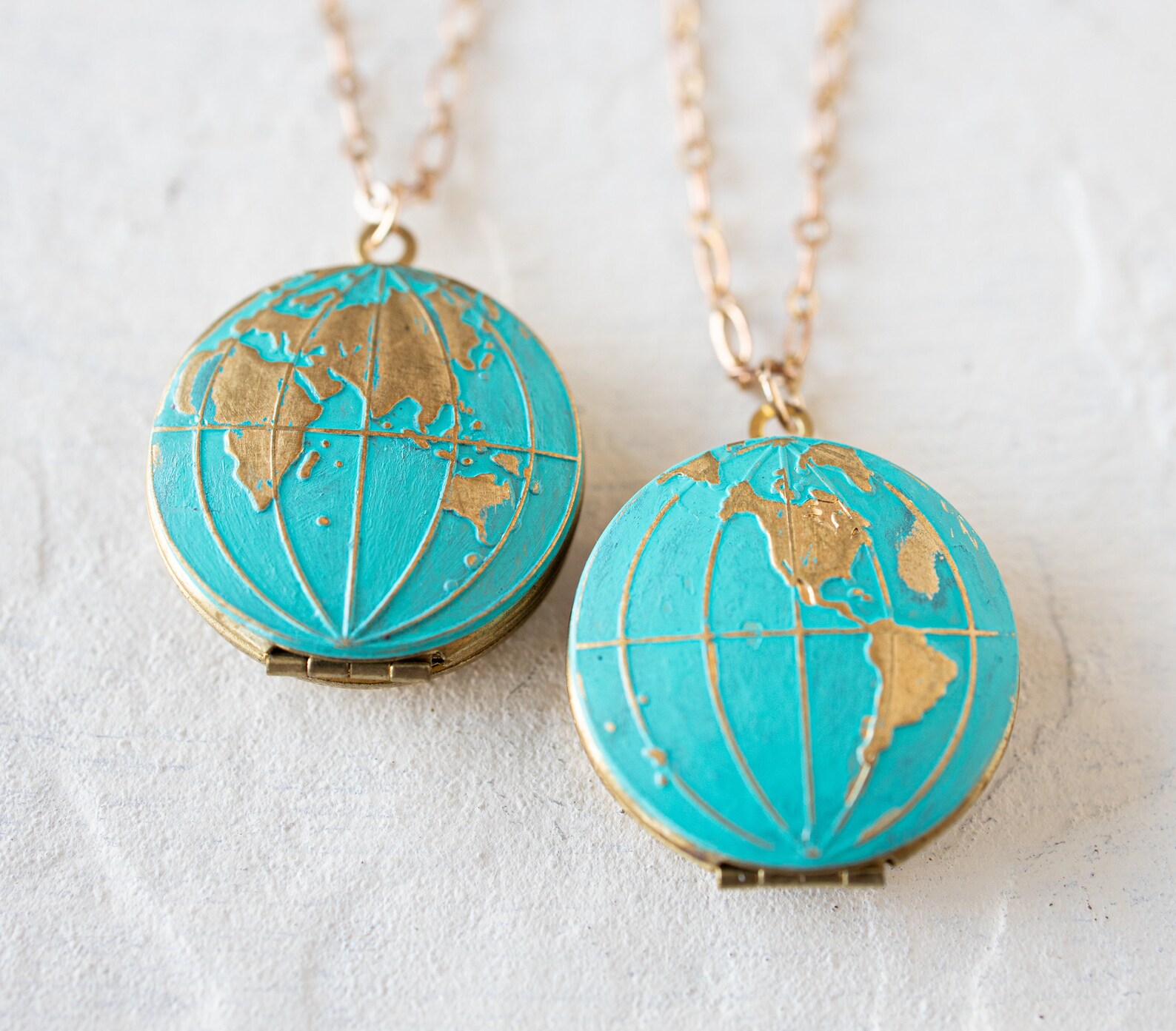 World Globe Locket Necklace Personalized World Map Locket - Etsy