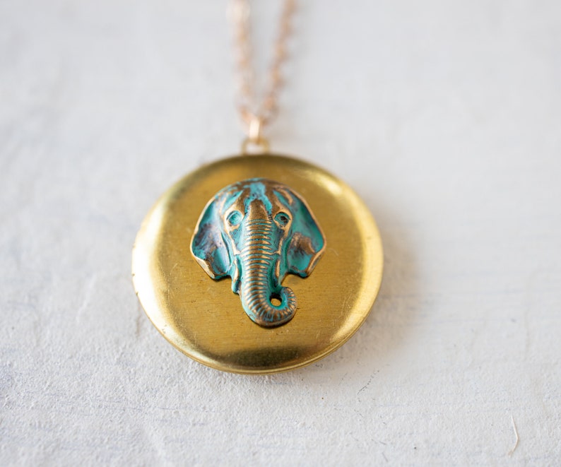 Elephant Locket Elephant Necklace Customized Jewelry - Etsy