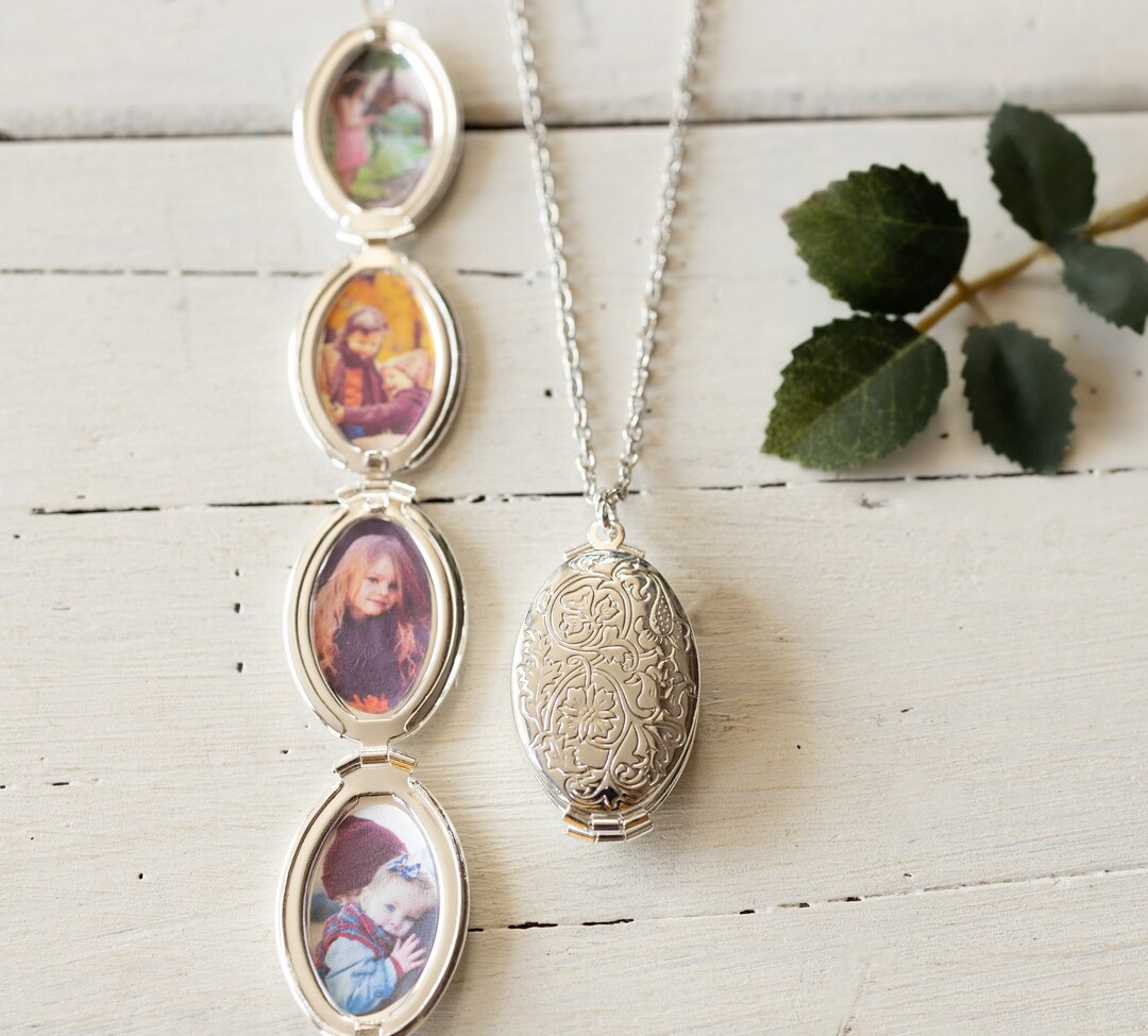 Silver Folding Locket, Persoanlized Photo Locket, Birthday Gift ...