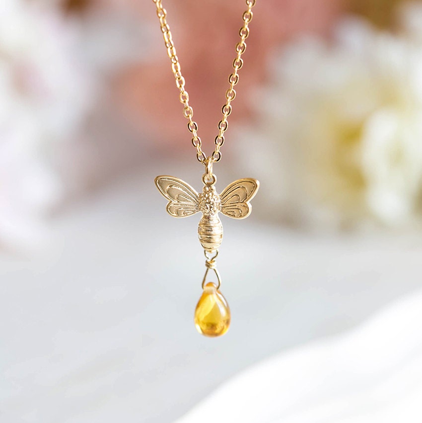 Bee Necklace Honey Bee Jewelry Bee Lover Gift Bee Keeper - Etsy