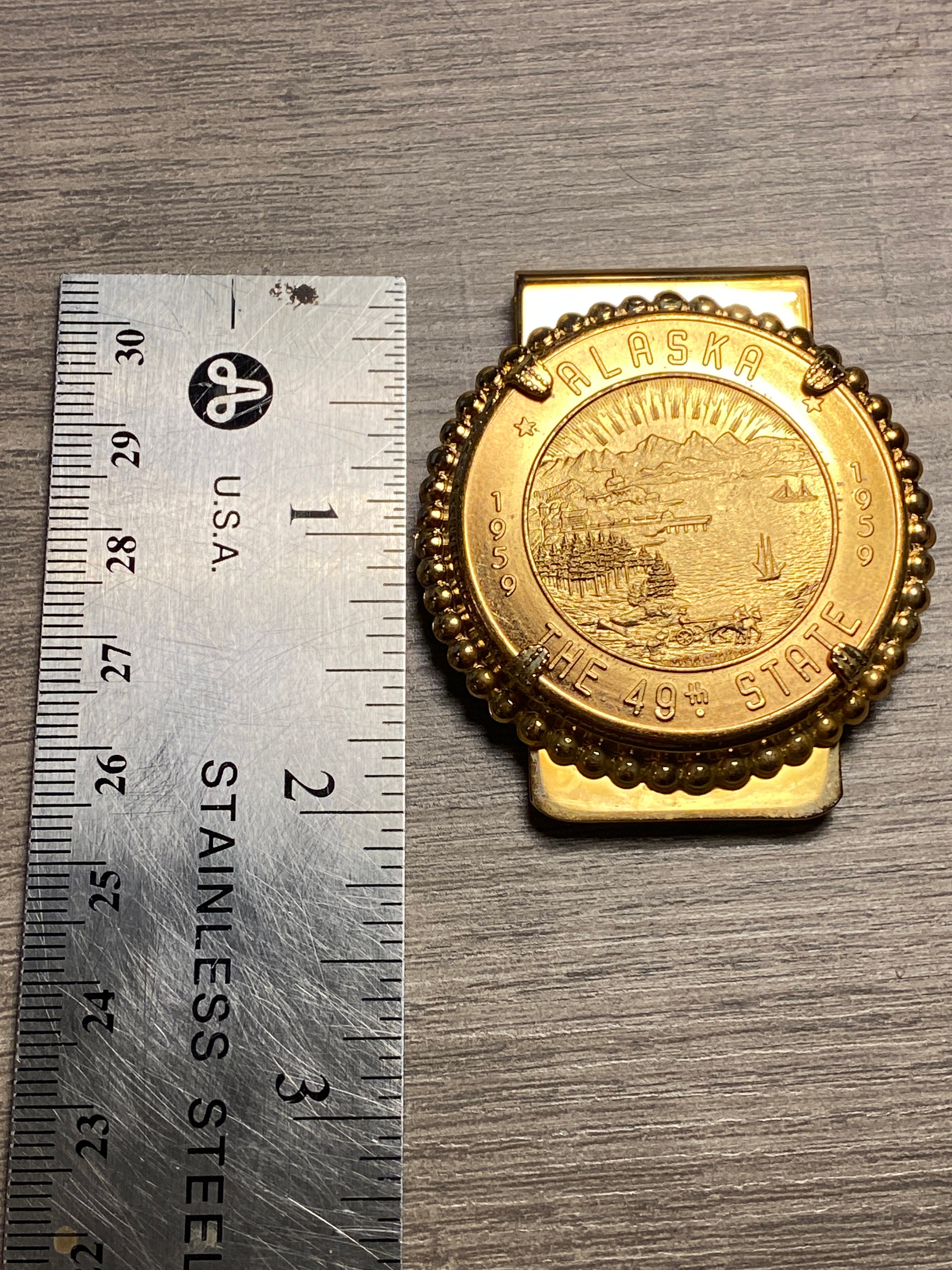 Alaska 1959 the 49th State Medallion Money Clip AK Souvenir Men's ...