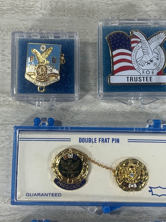 Nine FOE Pins - President, Trustee, Past Pres, & More… - Gem