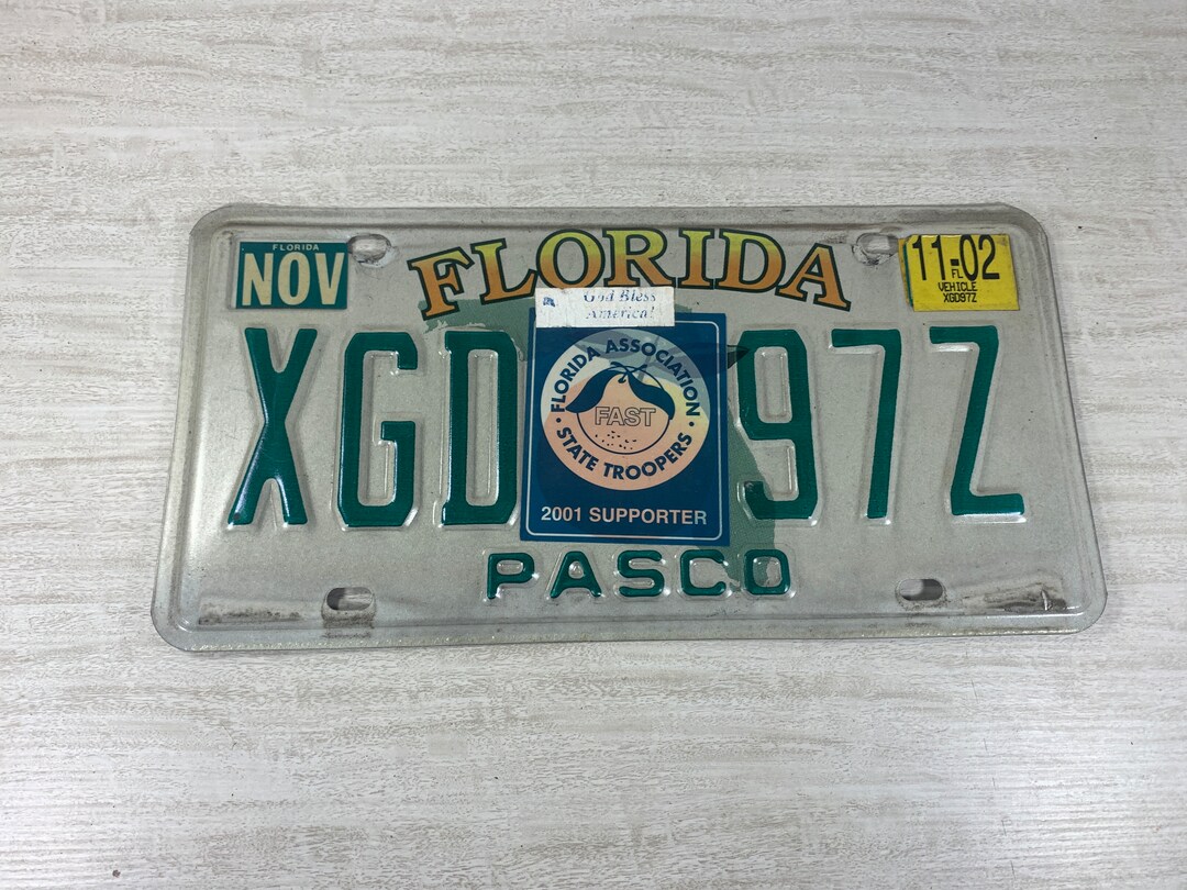 2002 Florida State Troopers Supporter Sticker License Plate - Pasco ...