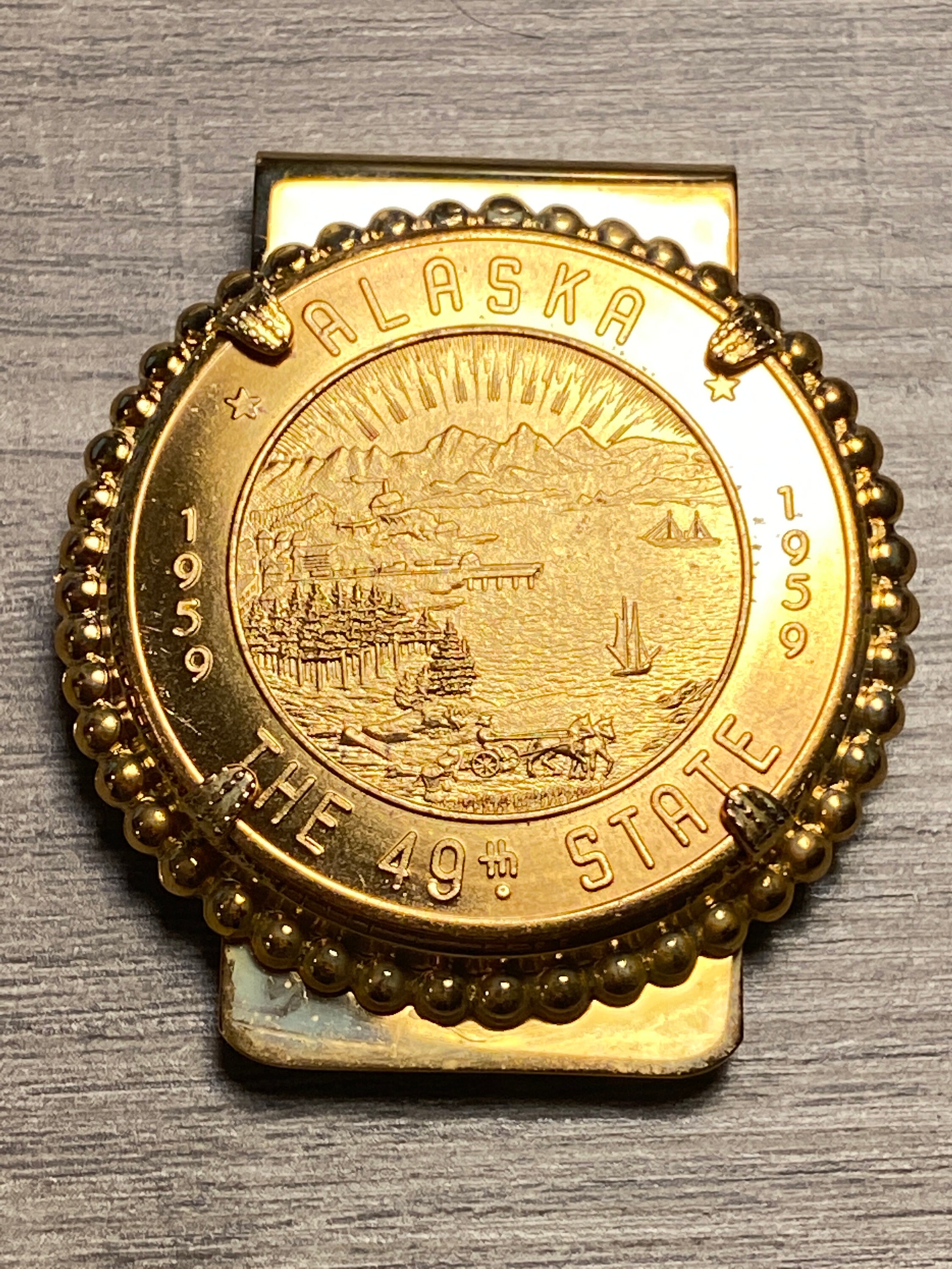 Alaska 1959 the 49th State Medallion Money Clip AK Souvenir Men's ...