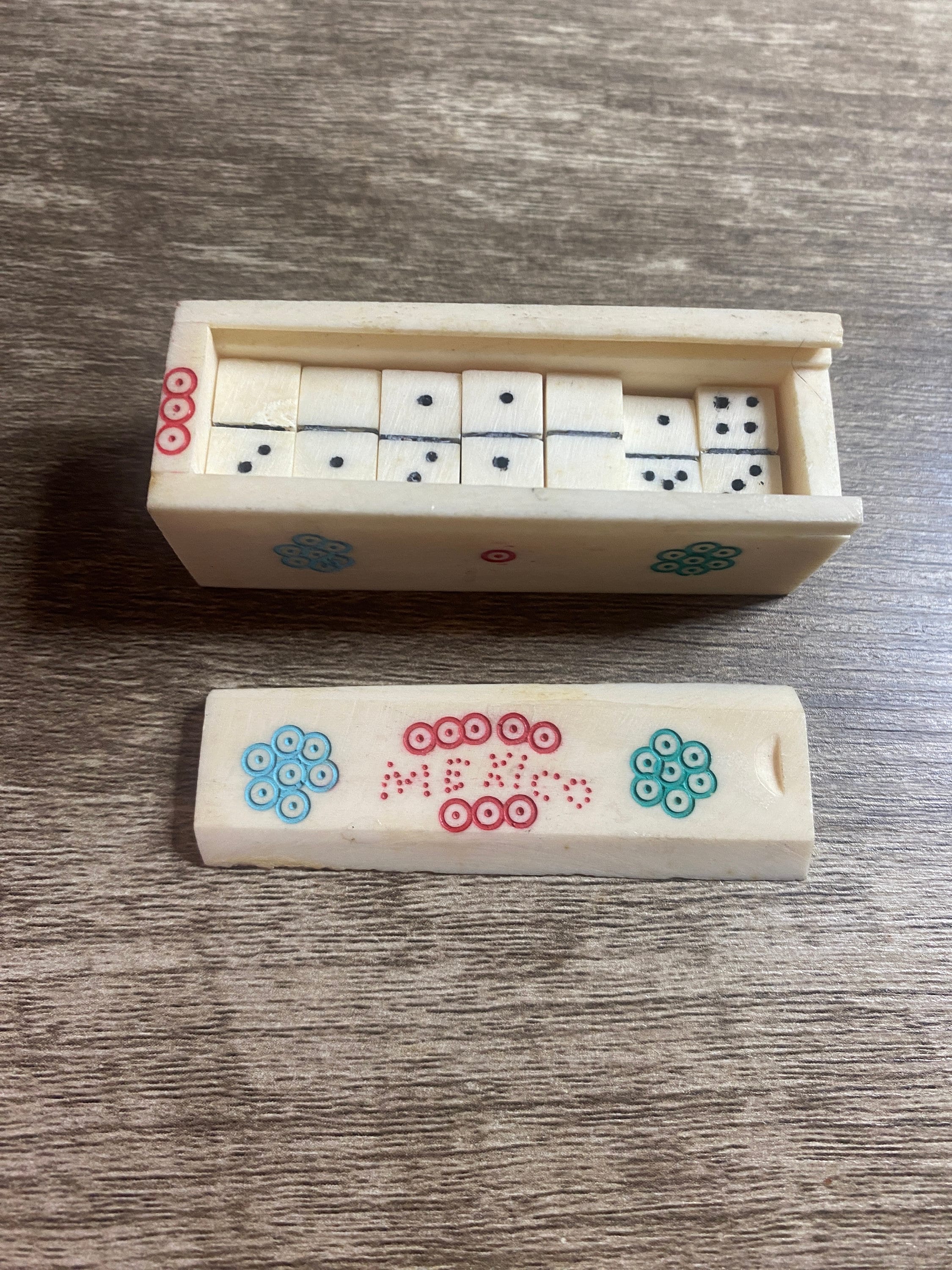 Antique Mexico Miniature Domino Set - Etsy