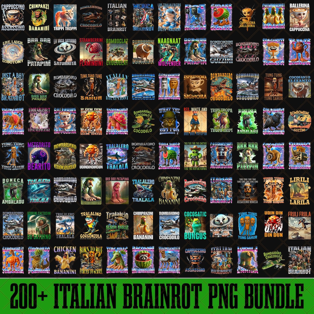 200+ Italian Brainrot Homage Png Bundle, Italian Brainrot Shirt Design ...