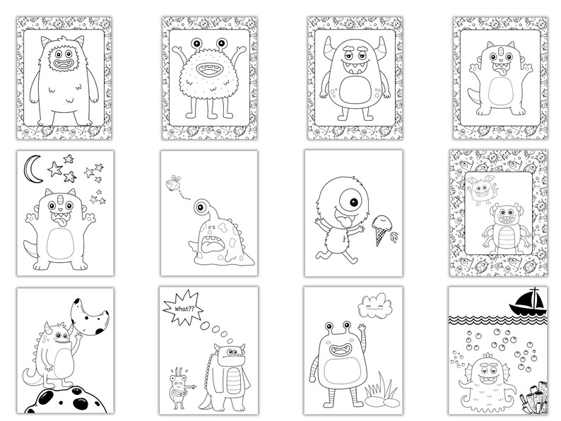 25 Kids Monster Coloring Pages | Fun Printable Coloring Book for Boys ...