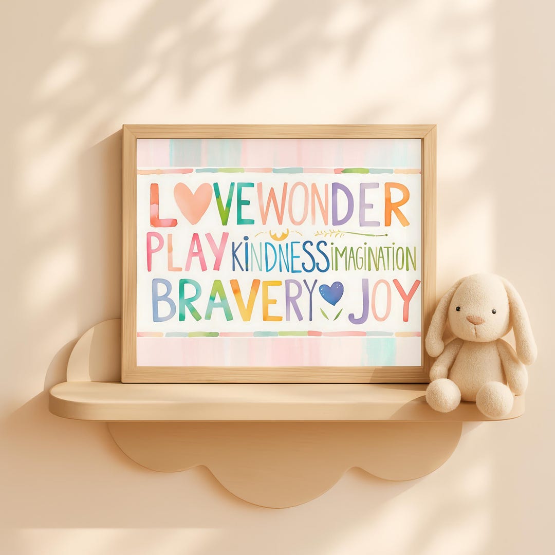 Colorful Nursery Wall Art Printable | Kids Room Inspirational Words ...