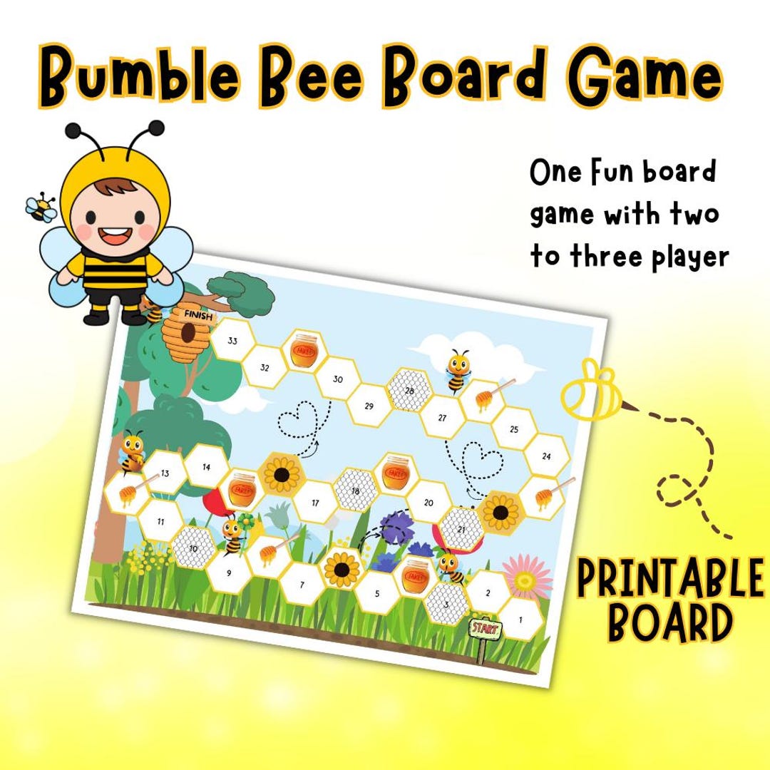 Bumble Bee Board Game Printable for Kids | Cut & Play Dice Game ...