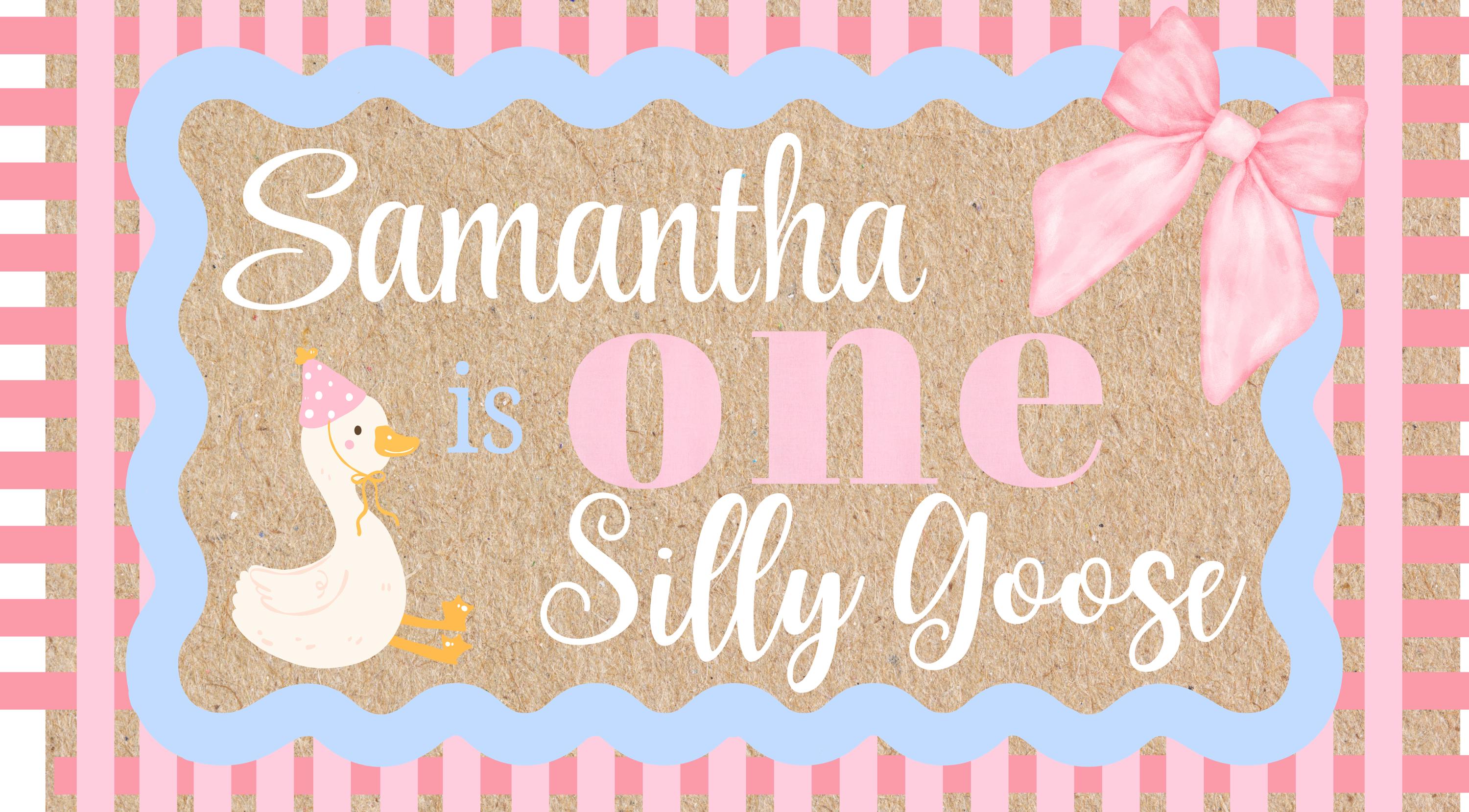 One Silly Goose Birthday Banner Template | Personalized 1st Birthday ...